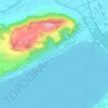 Carte topographique Praz (Vully), altitude, relief