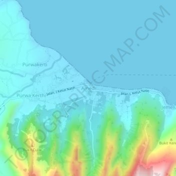 Carte topographique Amed, altitude, relief