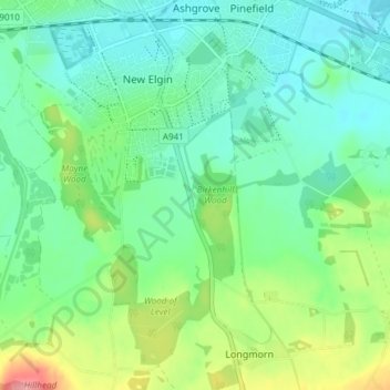 Carte topographique Birkenhill, altitude, relief