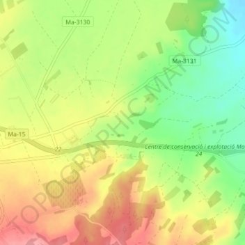 Carte topographique Cabrera, altitude, relief