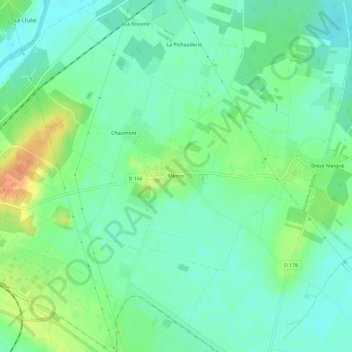 Carte topographique Meron, altitude, relief