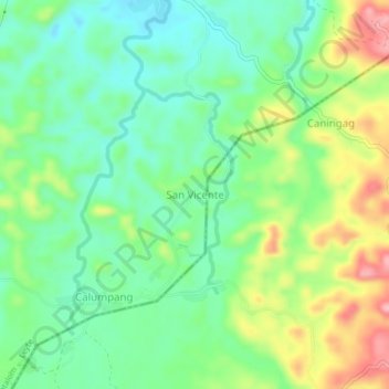 Carte topographique San Vicente, altitude, relief