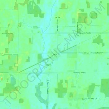 Carte topographique Colton, altitude, relief