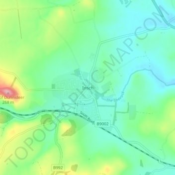 Carte topographique Insch, altitude, relief
