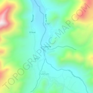 Carte topographique La Cisterna, altitude, relief