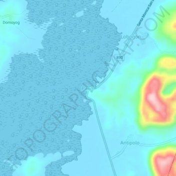 Carte topographique Pangi, altitude, relief