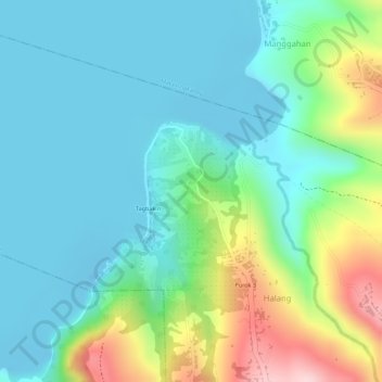 Carte topographique Viewpoint to Taal Lake, altitude, relief