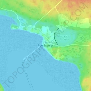 Carte topographique Port-Menier, altitude, relief