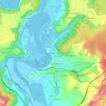 Carte topographique El Castillo, altitude, relief