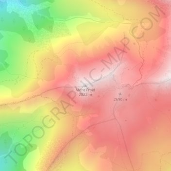 Carte topographique Mont Froid, altitude, relief