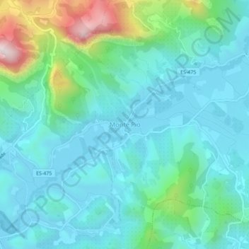 Carte topographique Monte Pio, altitude, relief