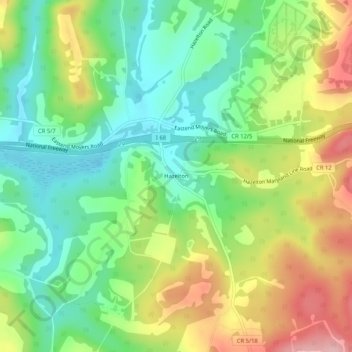Carte topographique Hazelton, altitude, relief