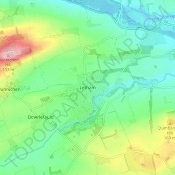 Carte topographique Letham, altitude, relief