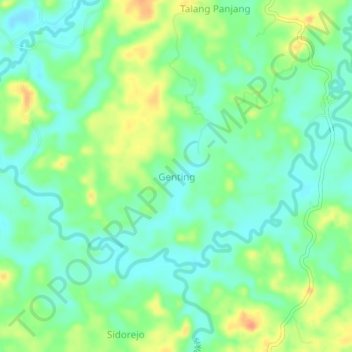 Carte topographique Genting, altitude, relief