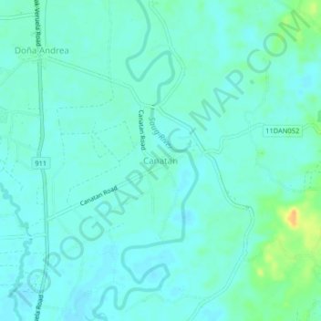 Carte topographique Canatan, altitude, relief