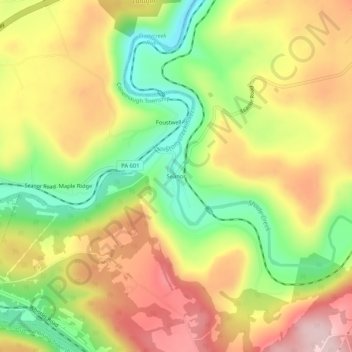 Carte topographique Seanor, altitude, relief