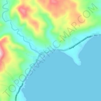 Carte topographique San Ignacio, altitude, relief