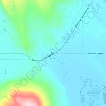 Carte topographique Dairy, altitude, relief