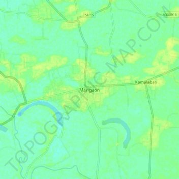 Carte topographique Marigaon, altitude, relief