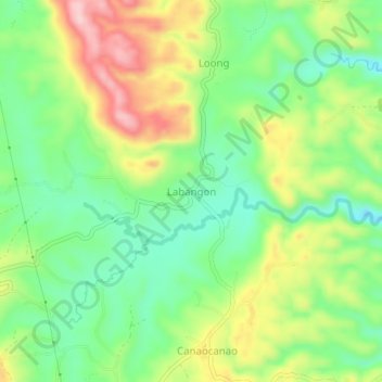 Carte topographique Labangon, altitude, relief
