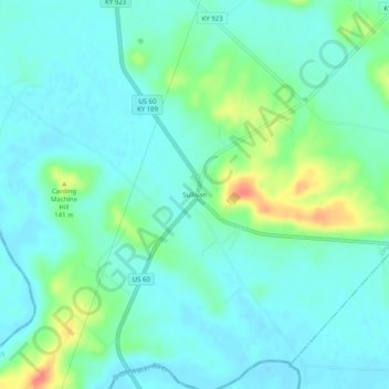 Carte topographique Sullivan, altitude, relief