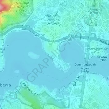 Carte topographique Acton Peninsula, altitude, relief