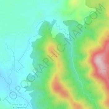 Carte topographique La Mora, altitude, relief