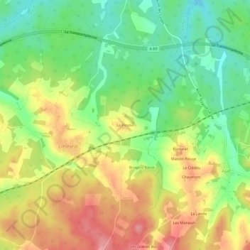 Carte topographique La Pinolie, altitude, relief
