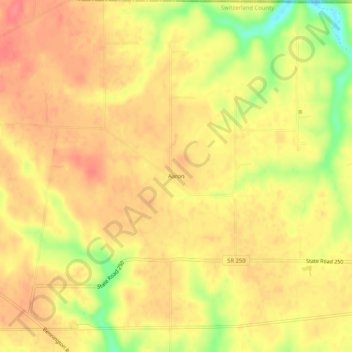 Carte topographique Aaron, altitude, relief