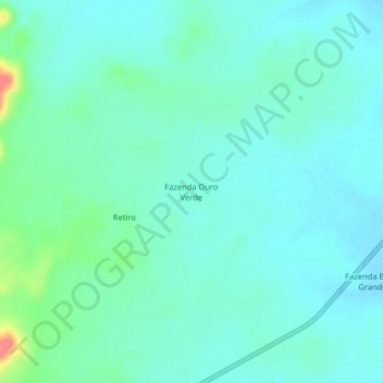Carte topographique Fazenda Ouro Verde, altitude, relief