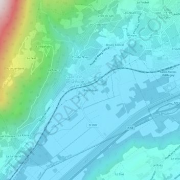 Carte topographique Chez Piquet, altitude, relief