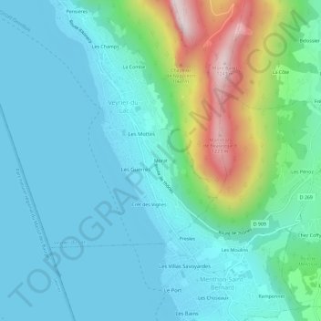 Carte topographique Morat, altitude, relief