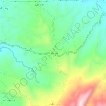 Carte topographique Malalay, altitude, relief