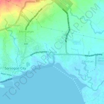 Carte topographique Balogo, altitude, relief