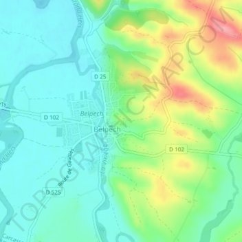 Carte topographique Castella, altitude, relief