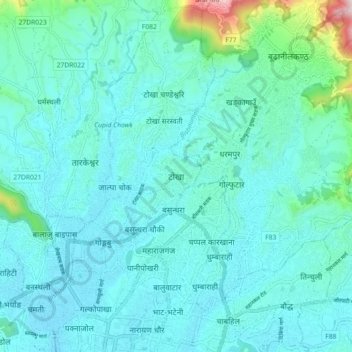 Carte topographique Tokha, altitude, relief
