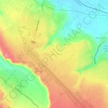 Carte topographique Badgam village, altitude, relief