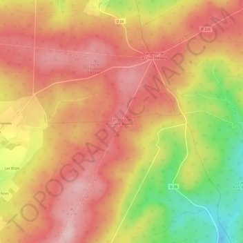 Carte topographique Carrefour des Quatre Arpents, altitude, relief