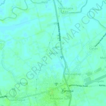 Carte topographique Apulid, altitude, relief