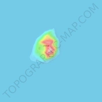 Carte topographique Didicas Volcano, altitude, relief