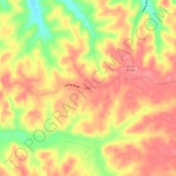 Carte topographique Ella, altitude, relief