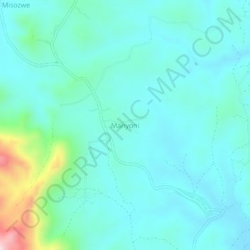 Carte topographique Manyoni, altitude, relief