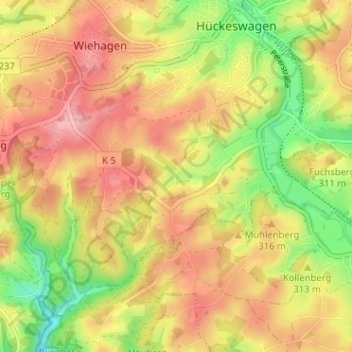 Carte topographique Sohl, altitude, relief