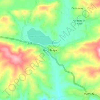 Carte topographique Haro Maya, altitude, relief