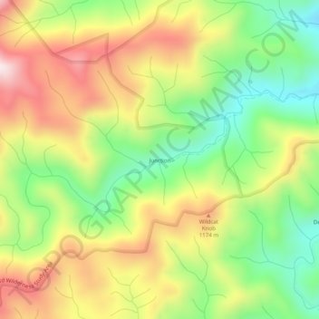 Carte topographique Junction, altitude, relief