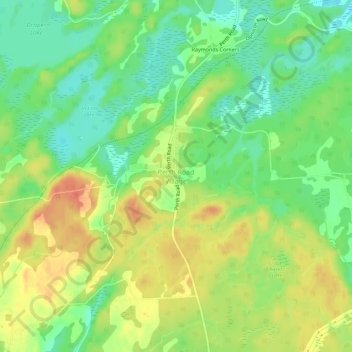 Carte topographique Perth Road Village, altitude, relief