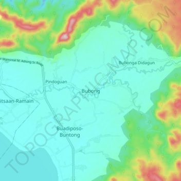 Carte topographique Bubong, altitude, relief