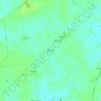 Carte topographique Pressailles, altitude, relief