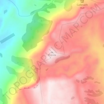 Carte topographique Kopua, altitude, relief