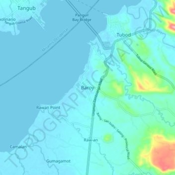 Carte topographique Baroy, altitude, relief